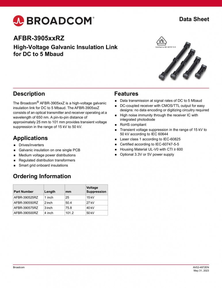 AFBR-390575RZ datasheet page 1