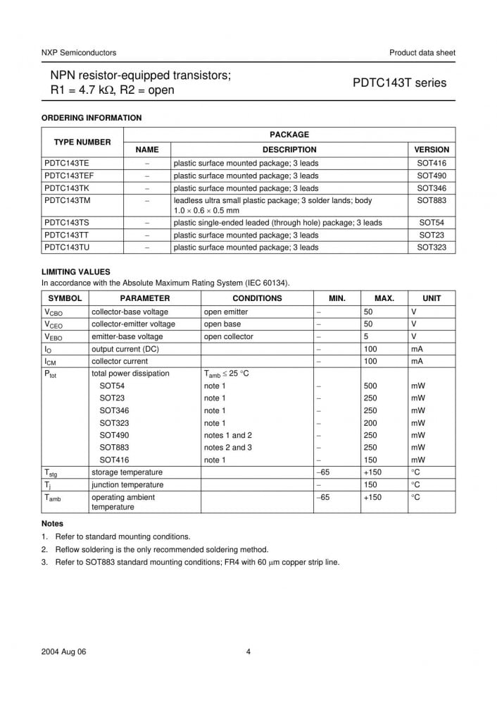 PDTC143T datasheet page 5
