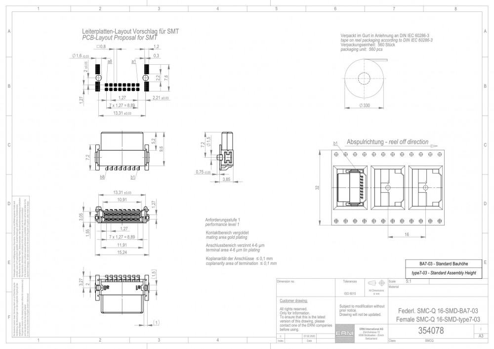 TE Connectivity 354078-E technical drawing preview