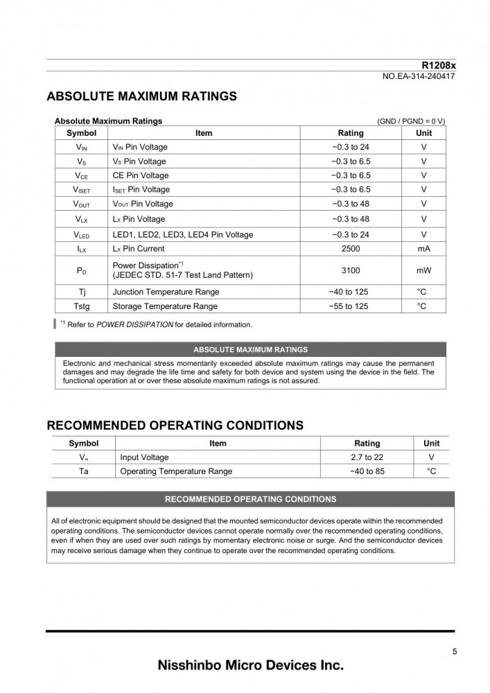 R1208x datasheet page 5