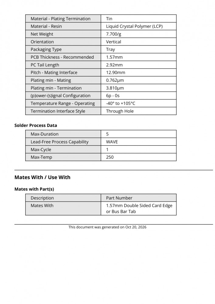 Technical document page image 3 for MOLEX 457190008