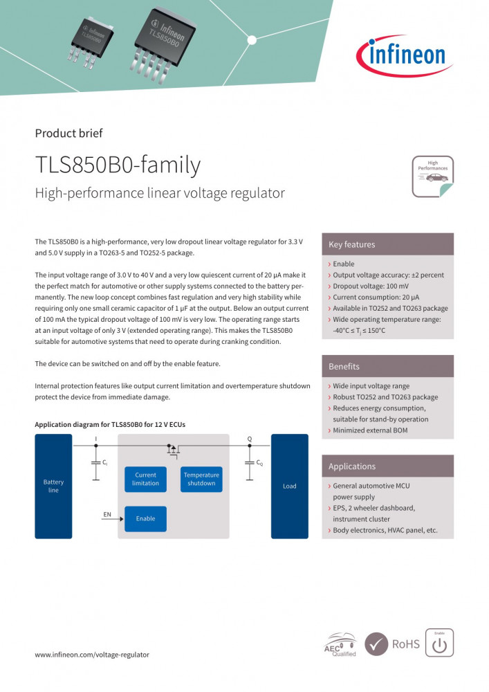 TLS850B0 family product brief page 1