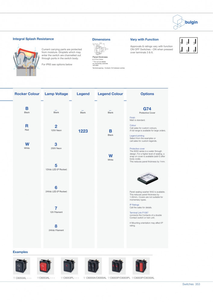 Bulgin 6050 series technical document page 2