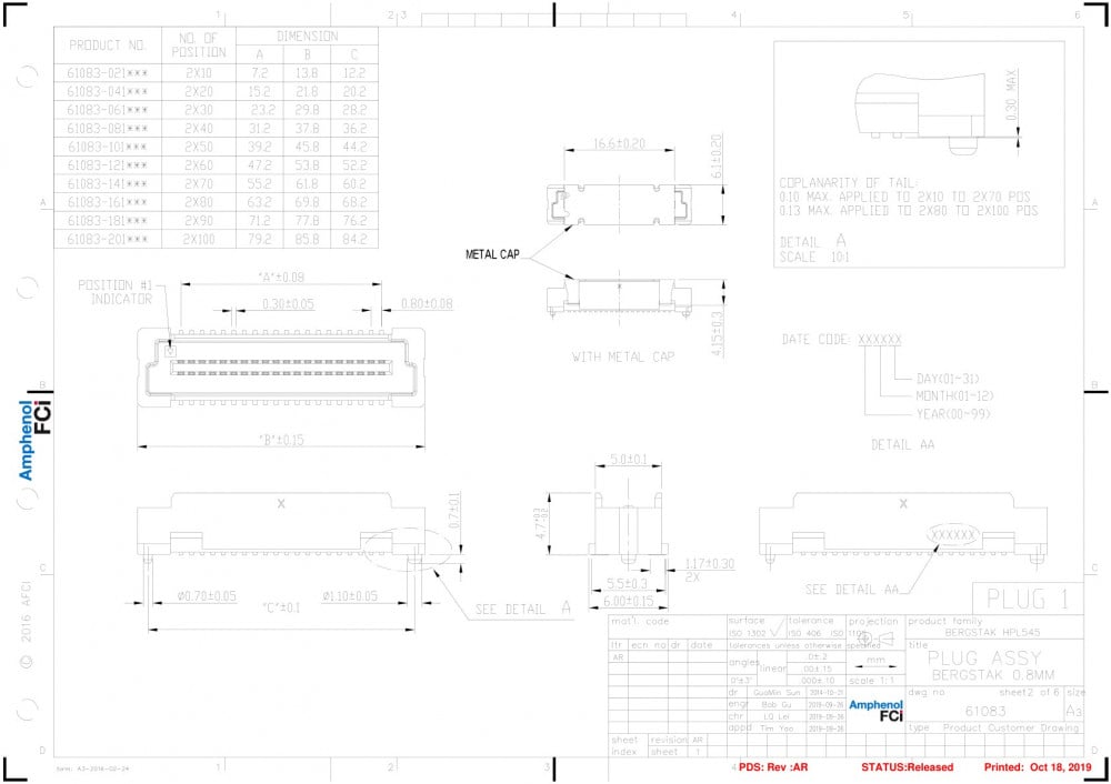 Amphenol 61083 drawing sheet 2