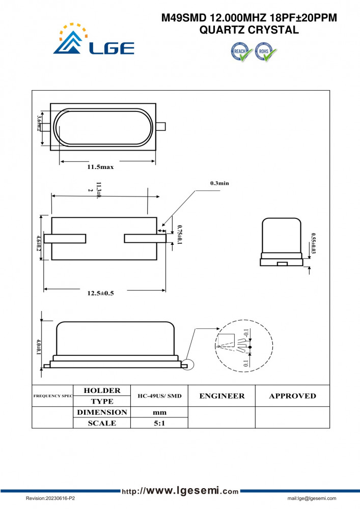 LGE12.000M technical document page 2