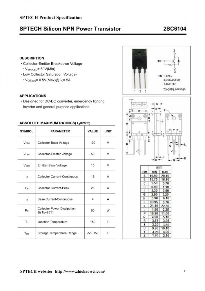 2SC6104 datasheet page 1