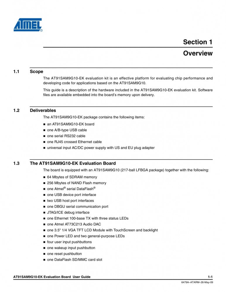 AT91SAM9G10-EK document page 5