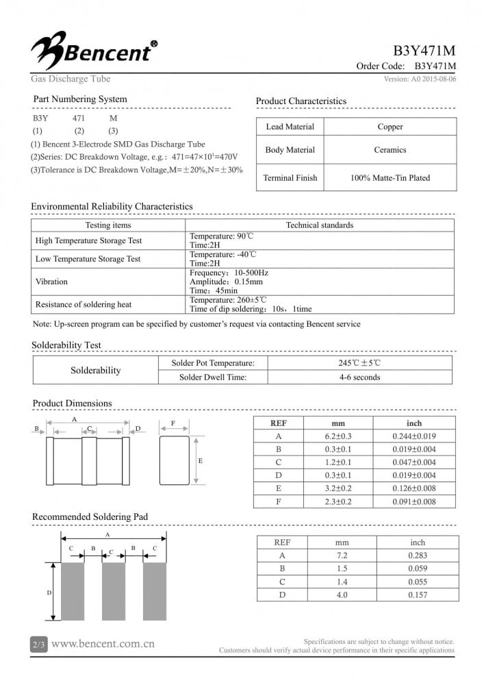 B3Y471M datasheet page 2