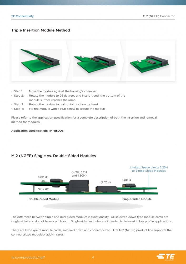 TE Connectivity M.2 connector document page 4