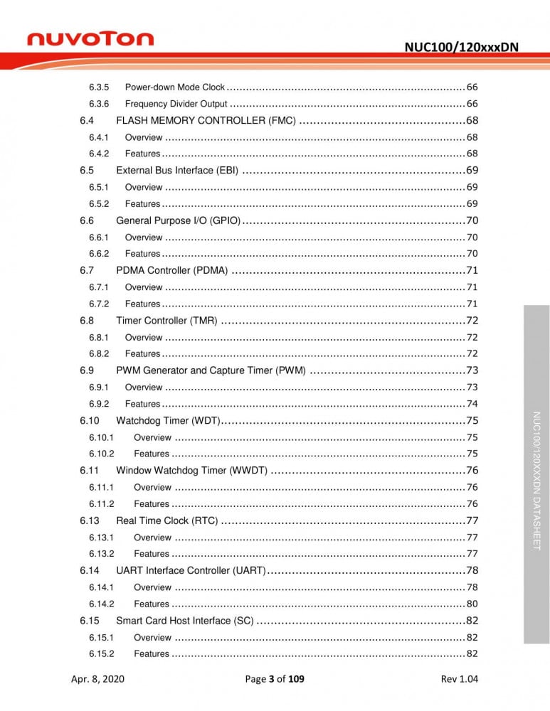 NUC120 datasheet preview page 3