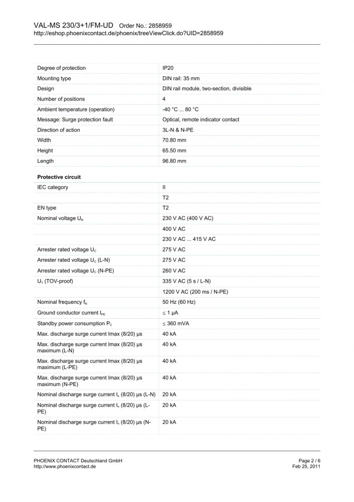 Phoenix Contact 2858959 technical document page 2