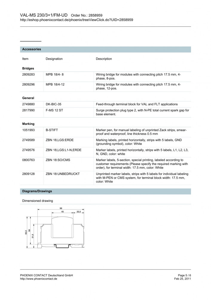 Phoenix Contact 2858959 technical document page 5