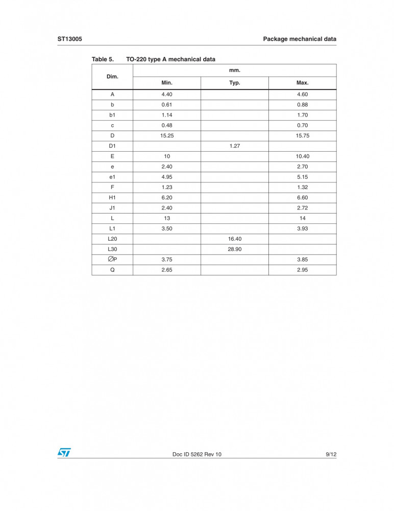 ST13005 datasheet page 9