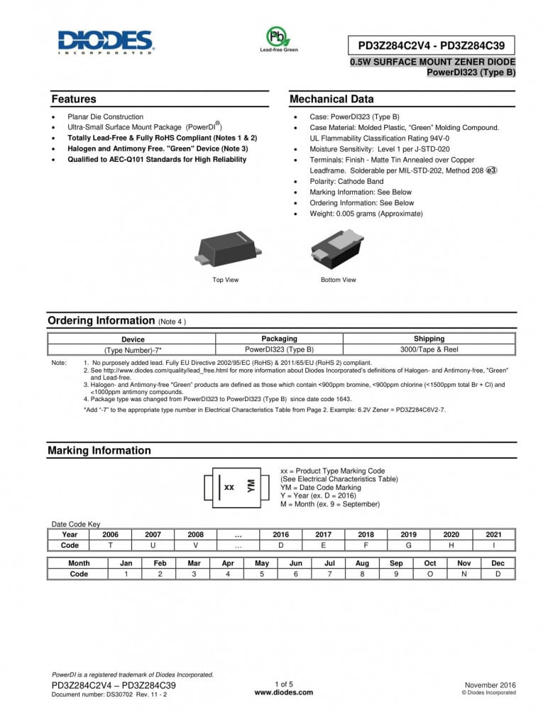 PD3Z284C18-7 datasheet page 1