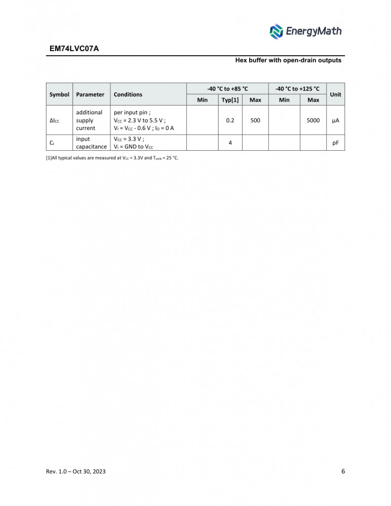 EM74LVC07AD datasheet page 6