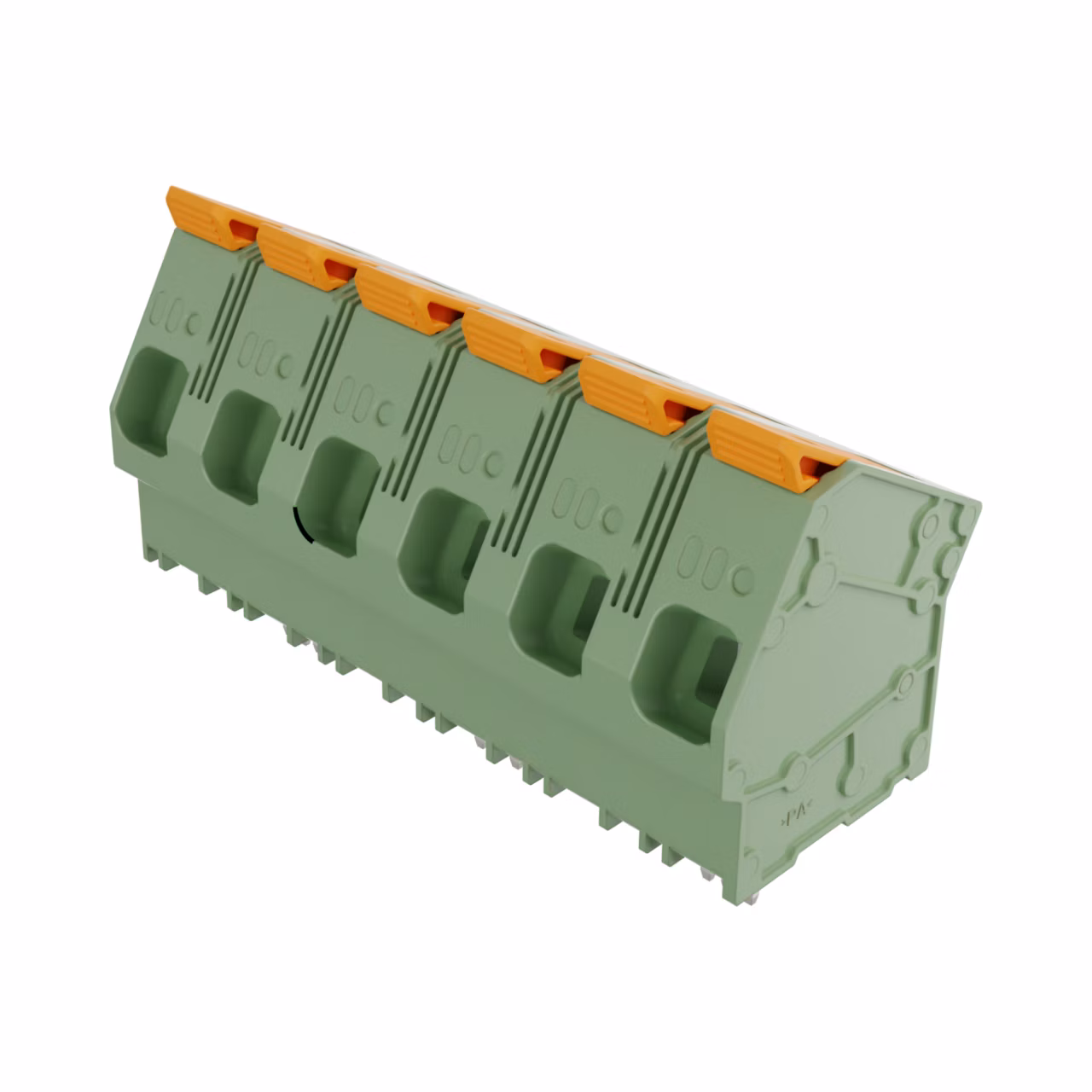 15.00mm Pitch Lever Activated Fixed Mount PCB Terminal Block, 35° Wire Entry, Left Rear Terminal, 6 Circuits for sale