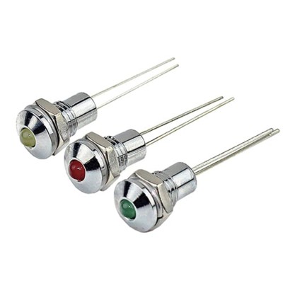 LED Panel Mount Indicator Yellow .244″ 2V Straight Leads for sale