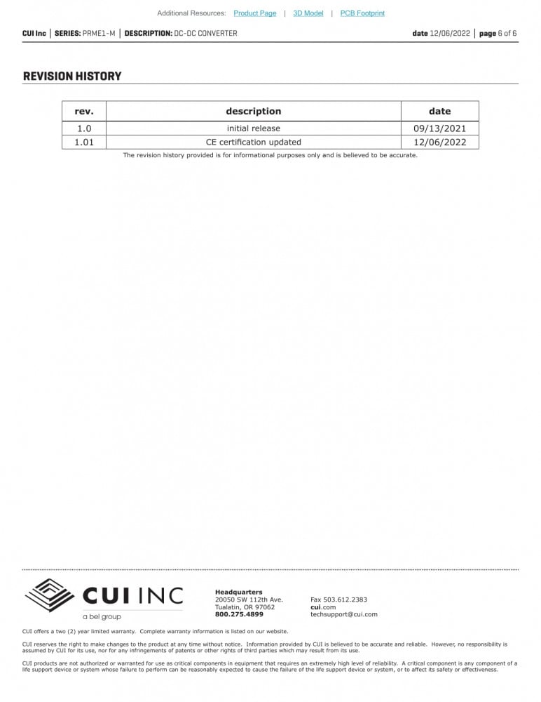 PRME1-M datasheet page 6