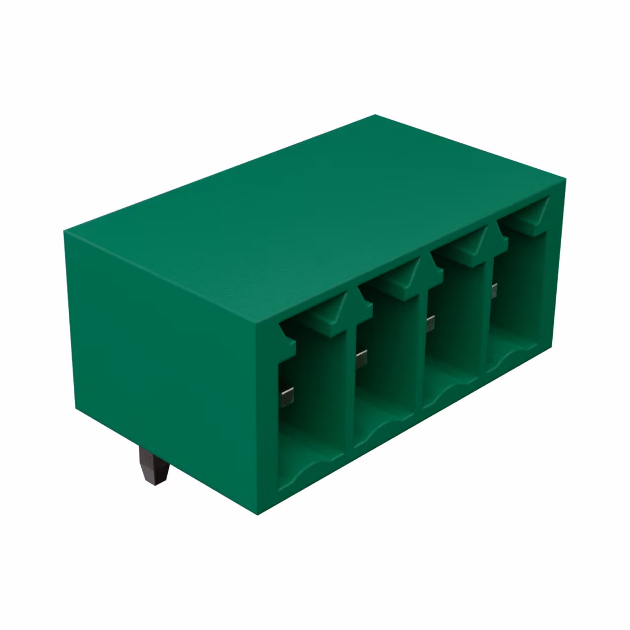 3.50mm Pitch Eurostyle Right-Angle PCB Header, Green Housing, 4 Circuits for sale