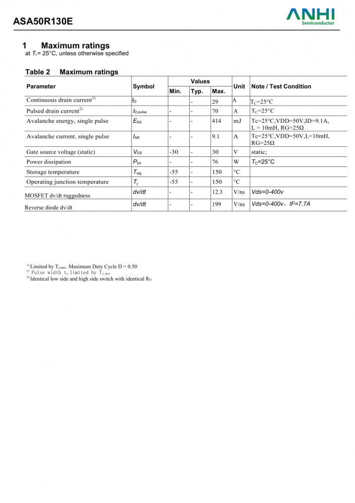 ASA50R130E datasheet page 2