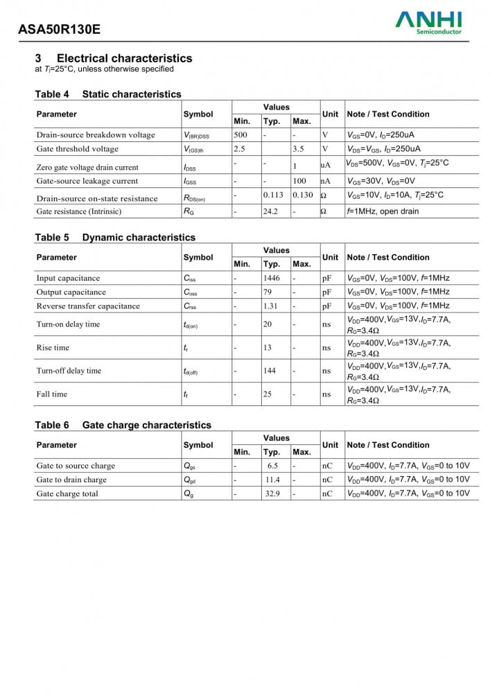 ASA50R130E datasheet page 4