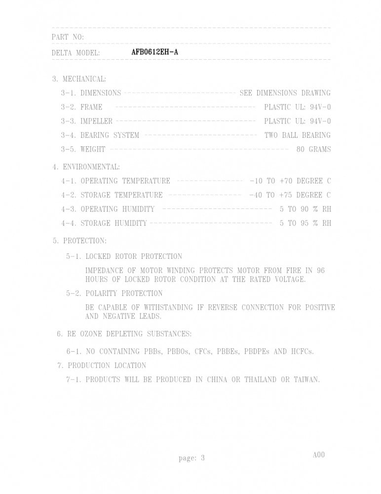 AFB0612EH-A specification page 3