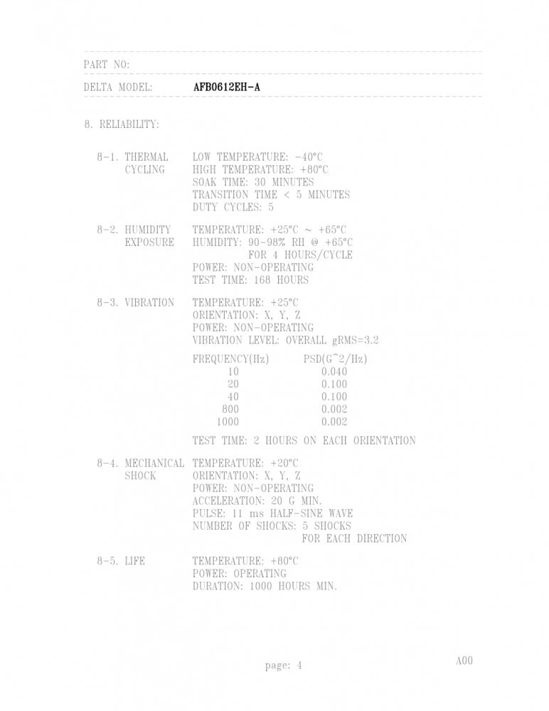AFB0612EH-A specification page 4