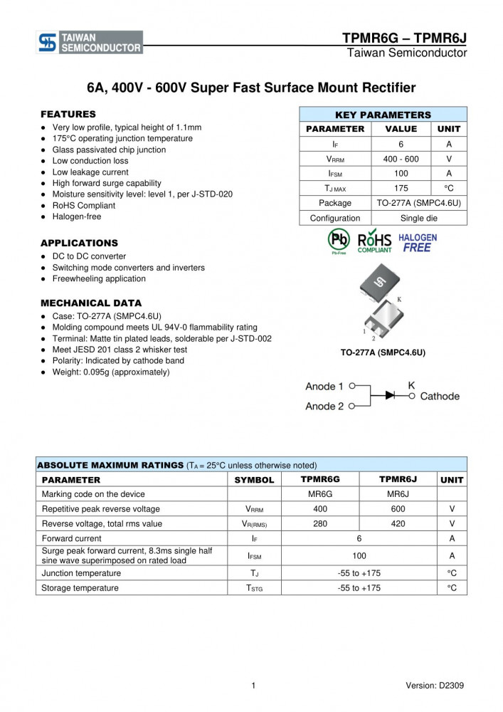 TPMR6J datasheet page 1