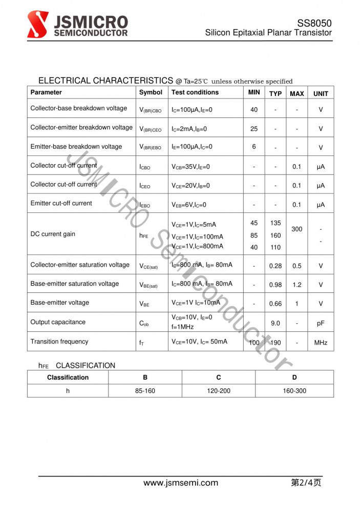 SS8050 datasheet page 2