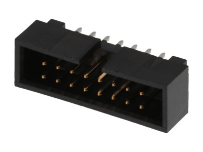 2.54mm Pitch C-Grid Header, Low Profile, Dual Row, Vertical, Shrouded, 16 Circuits, 0.76µm Gold (Au) Selective Plating, Tray for sale