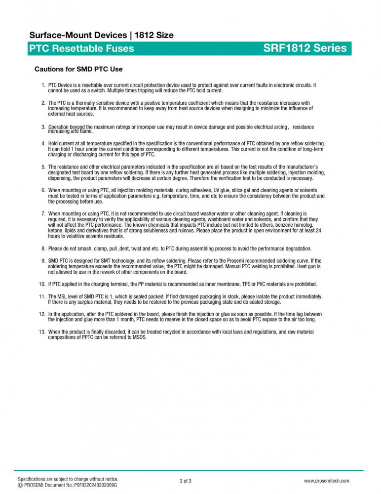 SRF1812P300/16 datasheet page 3
