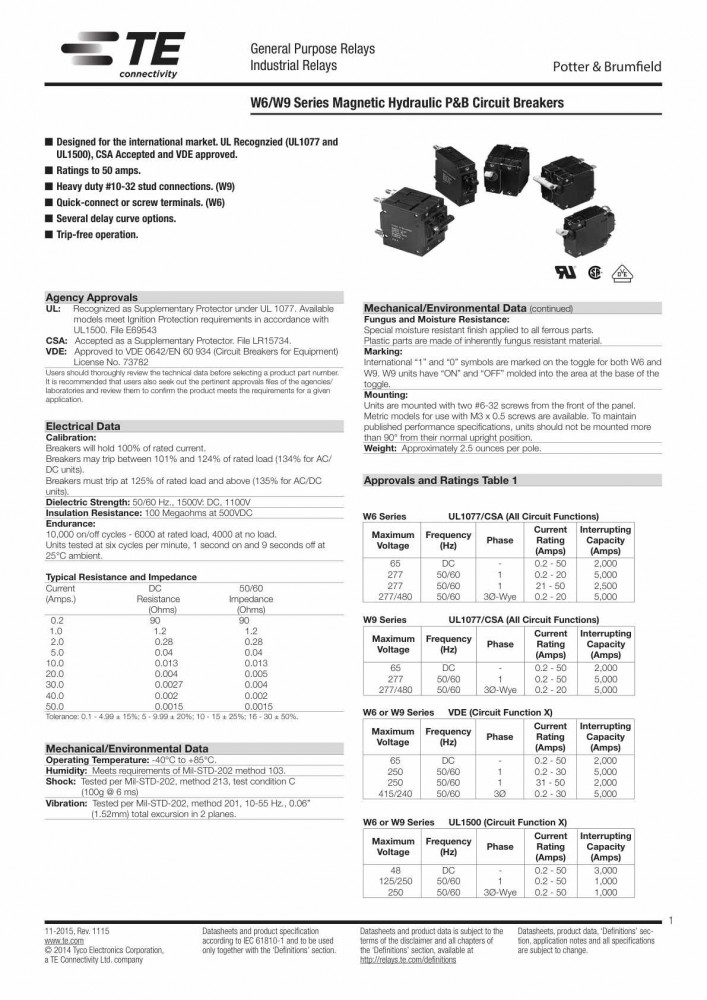 W6/W9 technical document page 1