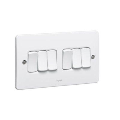 Synergy™ - Single pole switch - 6 gang - 2 way - 10 AX 250 V~ - White for sale
