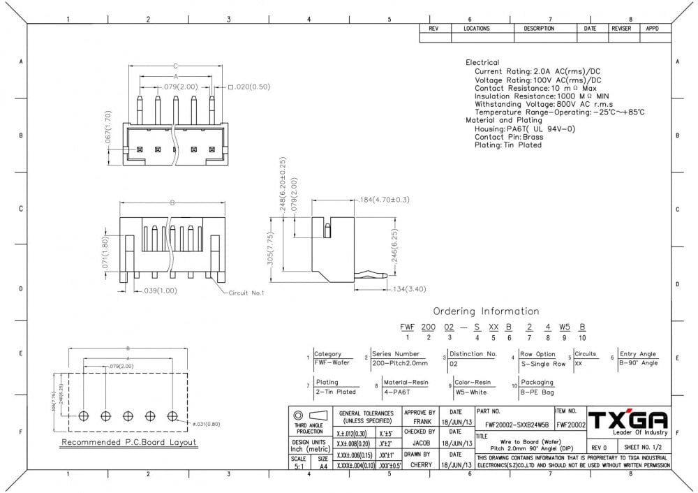 TXGA FWF20002 drawing page 3