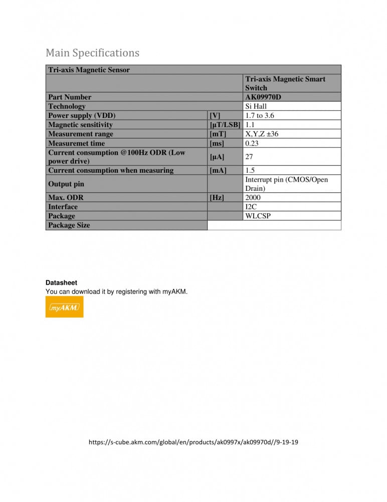AK09970D technical document page 3