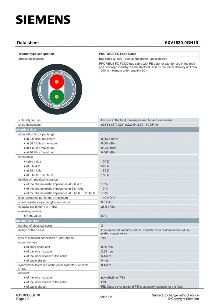 6XV18300GH10 technical document page 1