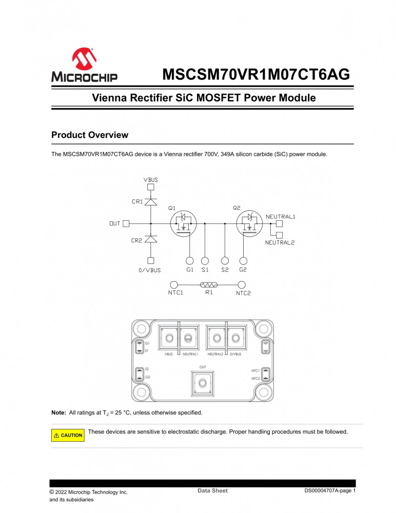 MSCSM70VR1M07CT6AG datasheet page 1
