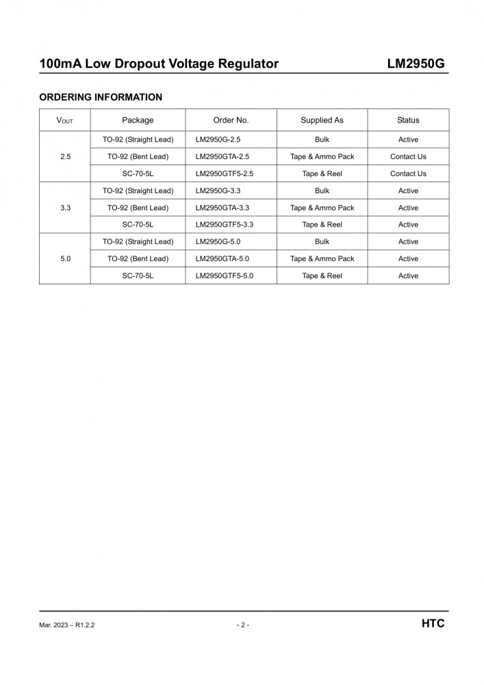 LM2950GTF5-5.0 datasheet page 2