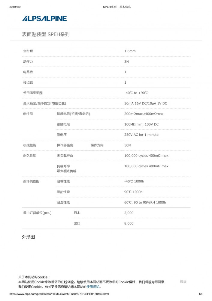 SPEH130103 technical document page 1