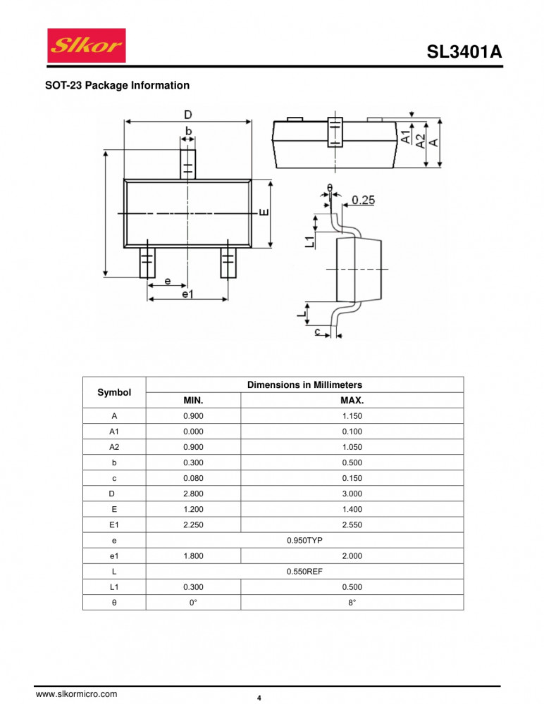 SL3401A datasheet page 4