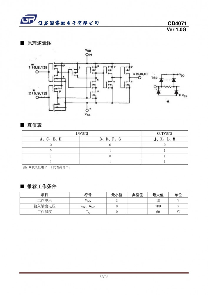 CD4071S technical document page 2
