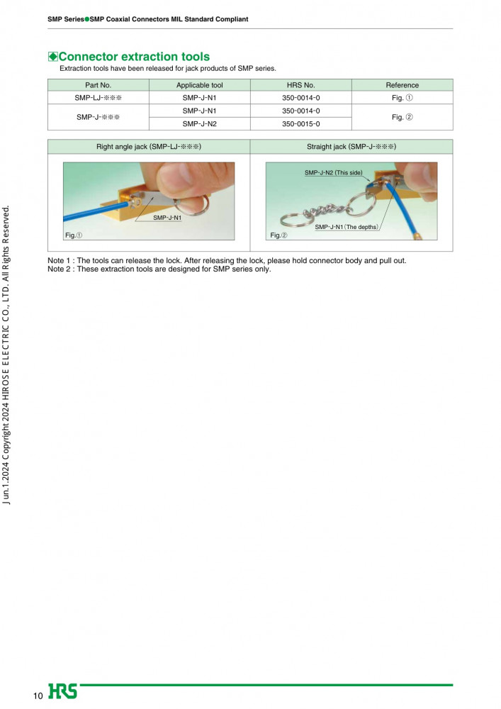 HRS SMP series datasheet page 10