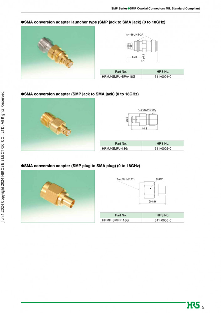 HRS SMP series datasheet page 5
