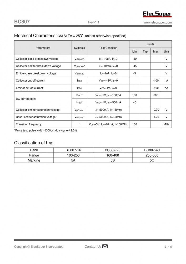 BC807-40 datasheet page 2