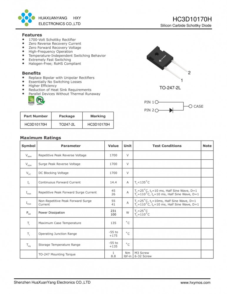 HC3D10170H datasheet page 1