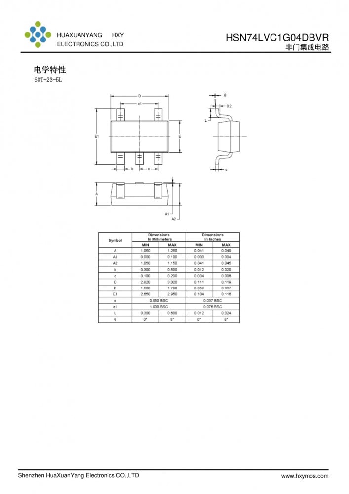 HSN74LVC1G04DBVR datasheet page 4