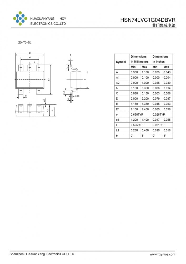 HSN74LVC1G04DBVR datasheet page 5