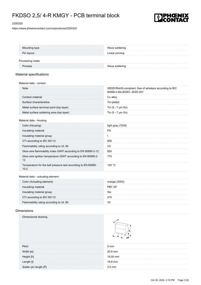 Phoenix Contact 2200320 product data page 3