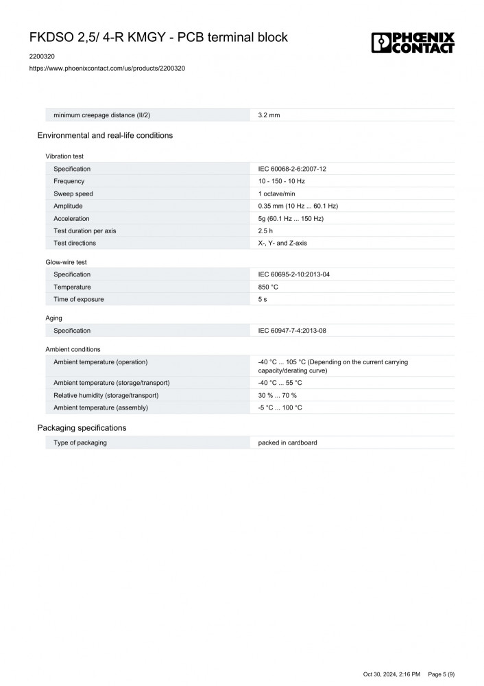 Phoenix Contact 2200320 product data page 5