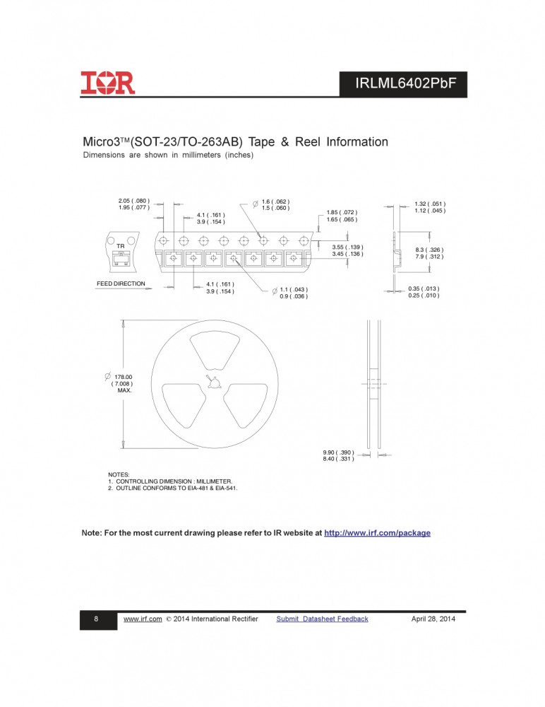 IRLML6402TRPBF datasheet page 8